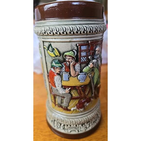 Ceramarte | Dining | Ceramarte Beer Stein Mug Handpainted Tavern Scene ...